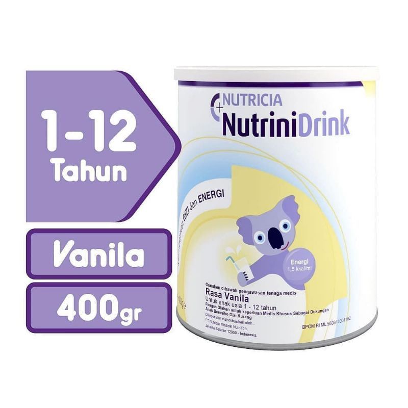 Jual Susu Nutricia Nutrinidrink 400 gr 1 sampai 12 tahun penambah berat ...