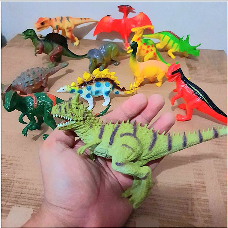 Jual Mainan Koleksi Miniatur Dinosaurus Ukuran Besar isi 12 pcs ...