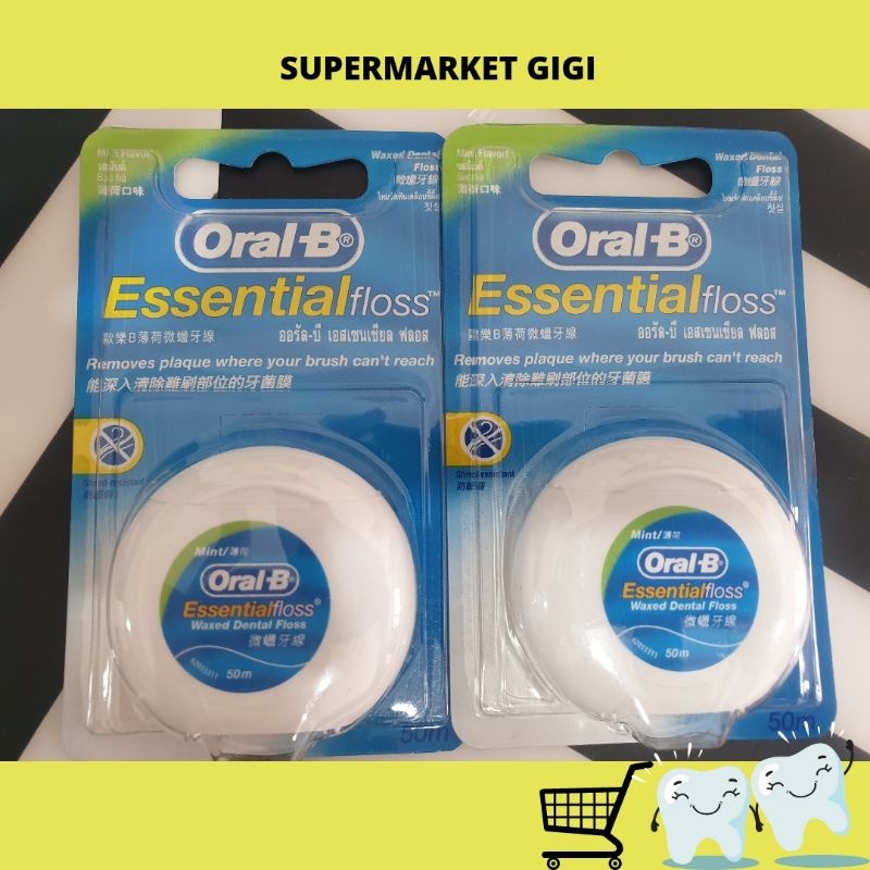 Jual benang gigi oral b fresh up dental floss 50 meter / benang gigi ...