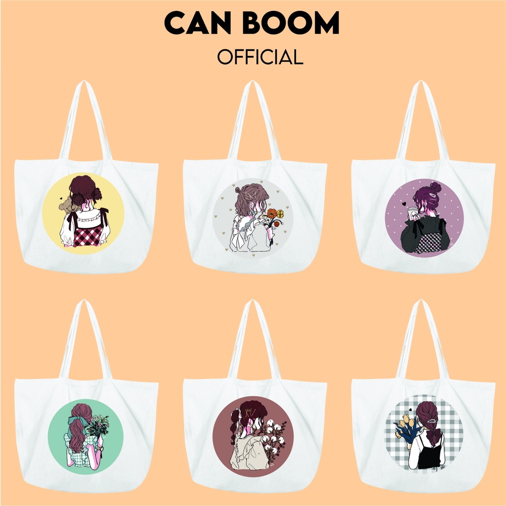 Jual Totebag Landscape Kanvas human cute korea with Resleting By Can ...