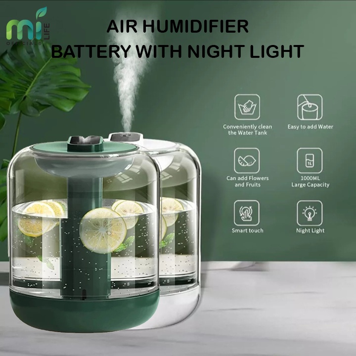 Jual MILIFE Air Humidifier Rechargeable 1L Mist Portable Light Pelembab ...