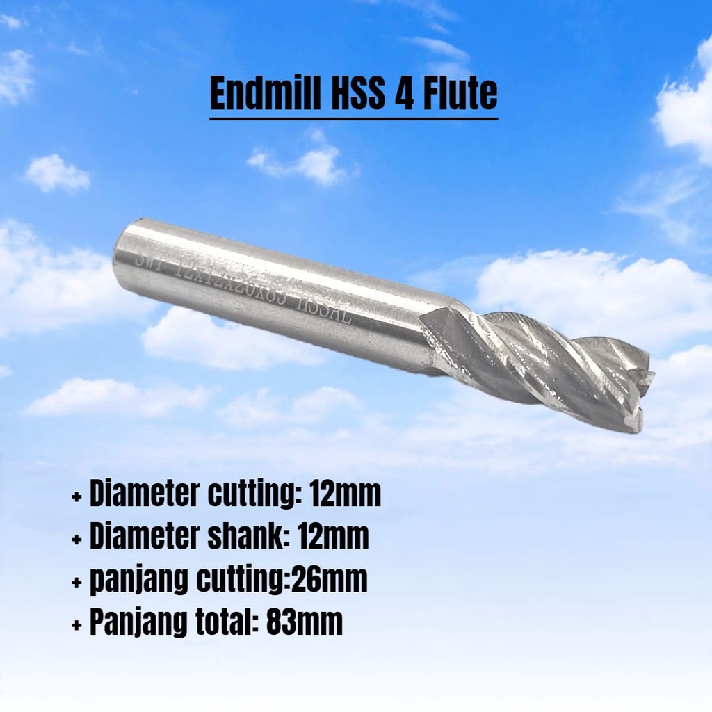 Jual Endmill HSS 4F pisau milling mata End mill frais | Shopee Indonesia