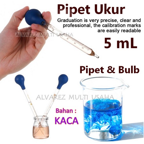 Jual Lab Pipet Ukur 5 Ml / Maat Pipet Kaca / Drop Pipet 5 Ml Dengan ...