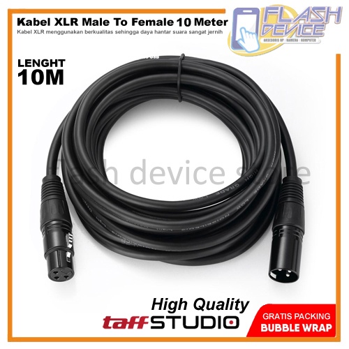 Jual Kabel XLR to XLR Male to Female OFC Microphone Karaoke Shielded 10 ...