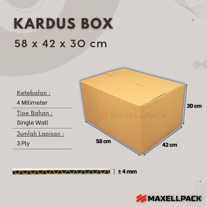 Jual Kardus Karton Box Besar 58x42x30 CM Kotak Dus Packing Jumbo Polos ...