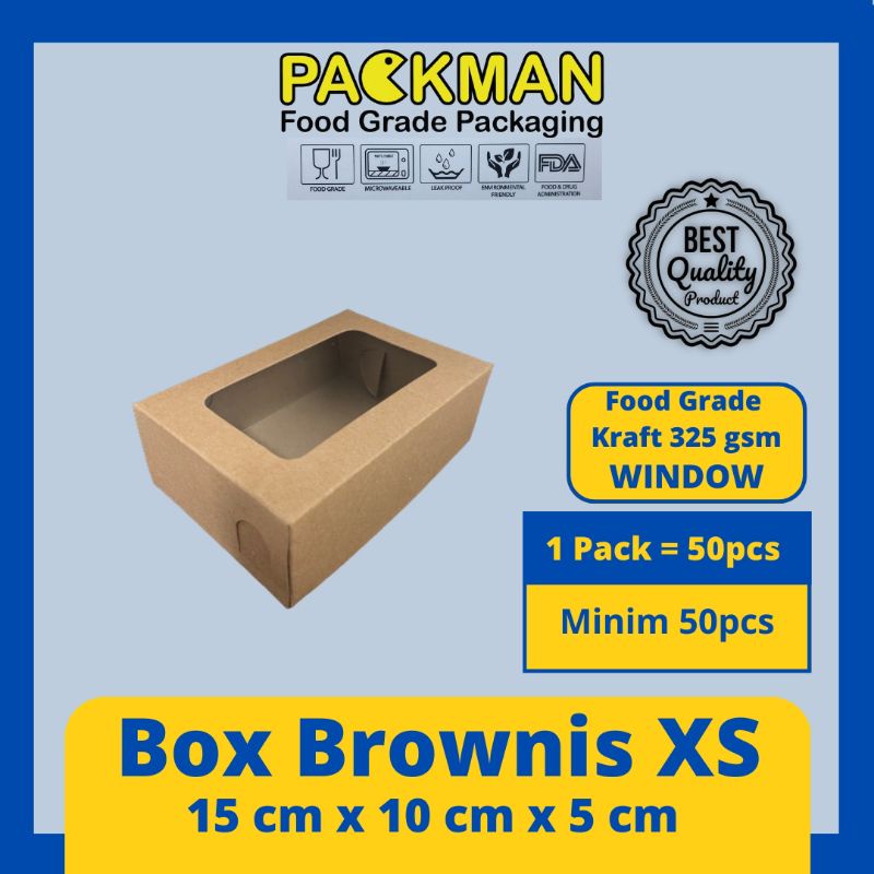 Jual KOTAK DUS KUE BROWNIES XS WINDOW / BOX ROTI CAKE BROWNIS - 15X10X5 ...