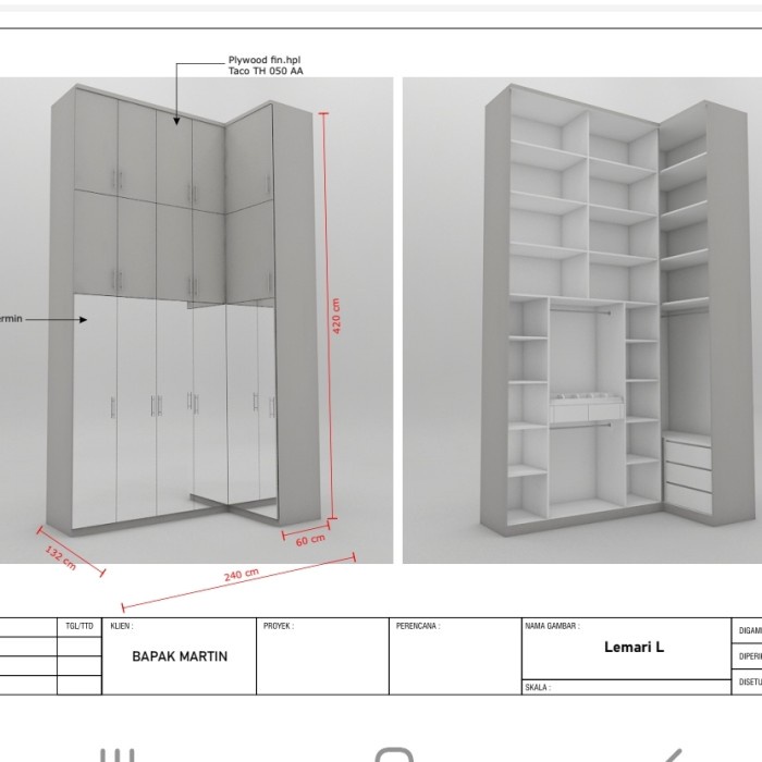 Jual custom wardrobe lemari hpl minimalis modern hpl taco | Shopee ...