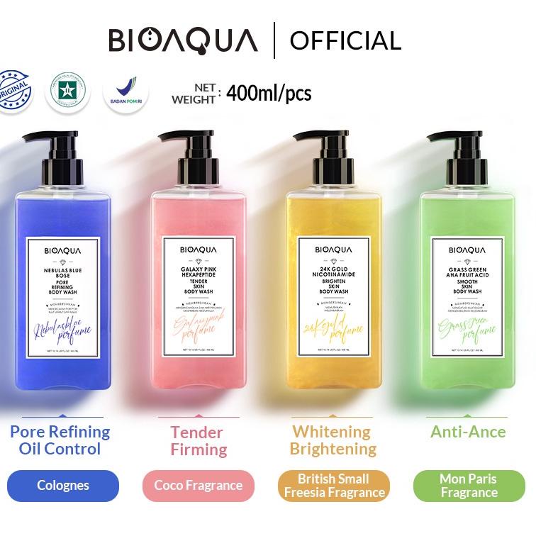 Jual ト BIOAQUA 24K Gold Body Wash 400ml Shower Gel English Pear & Freesia scent (BPOM) ☮ ...