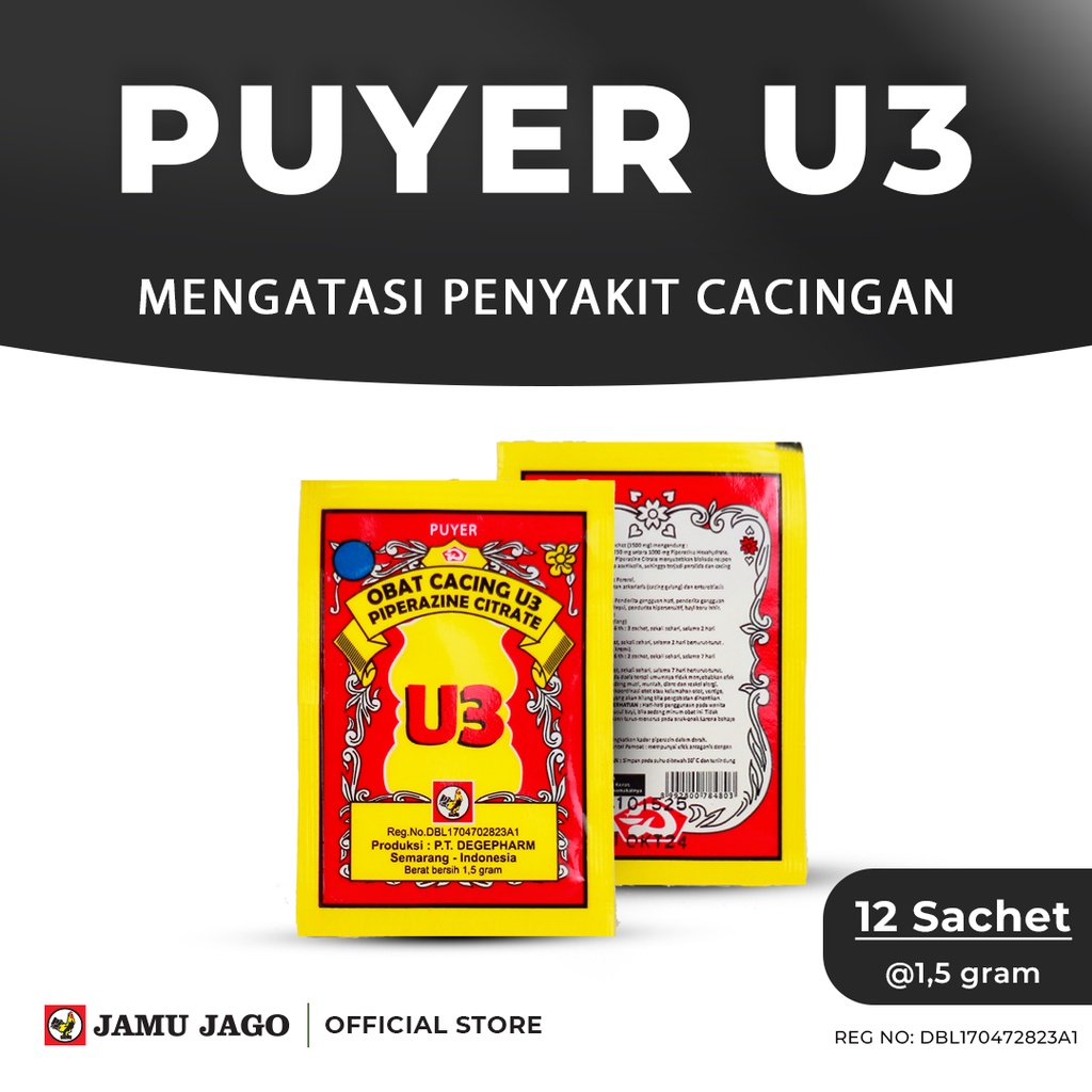 Jual Puyer U3 Obat Minum Membantu Mengatasi Penyakit Cacingan Anak dan ...