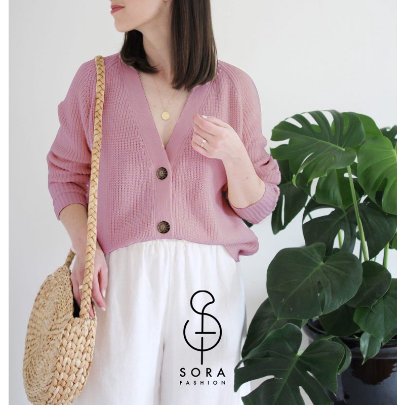 Jual Premium Outwear Cardigan Rajut Kancing Crop Lengan Balon Wanita Kardigan Asli Tebal Realpic ...