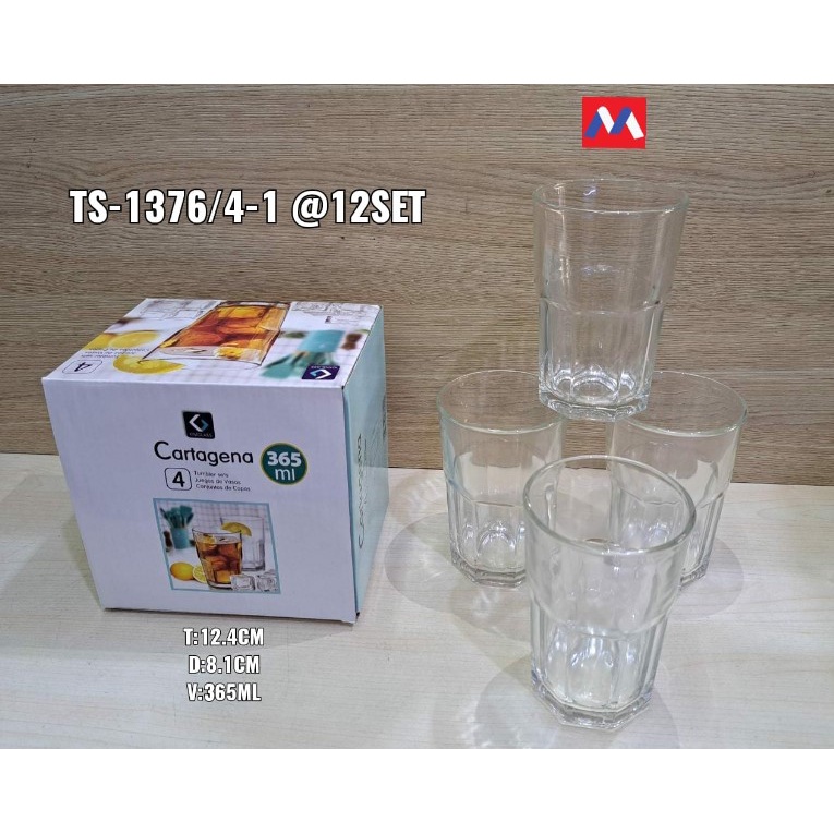 Jual KIM GELAS TS-1376 365ML DUS KADO ISI 4 | Shopee Indonesia
