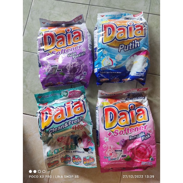 Jual Daia deterjen detergent sabun cuci baju bubuk jumbo 1,6kg | Shopee ...