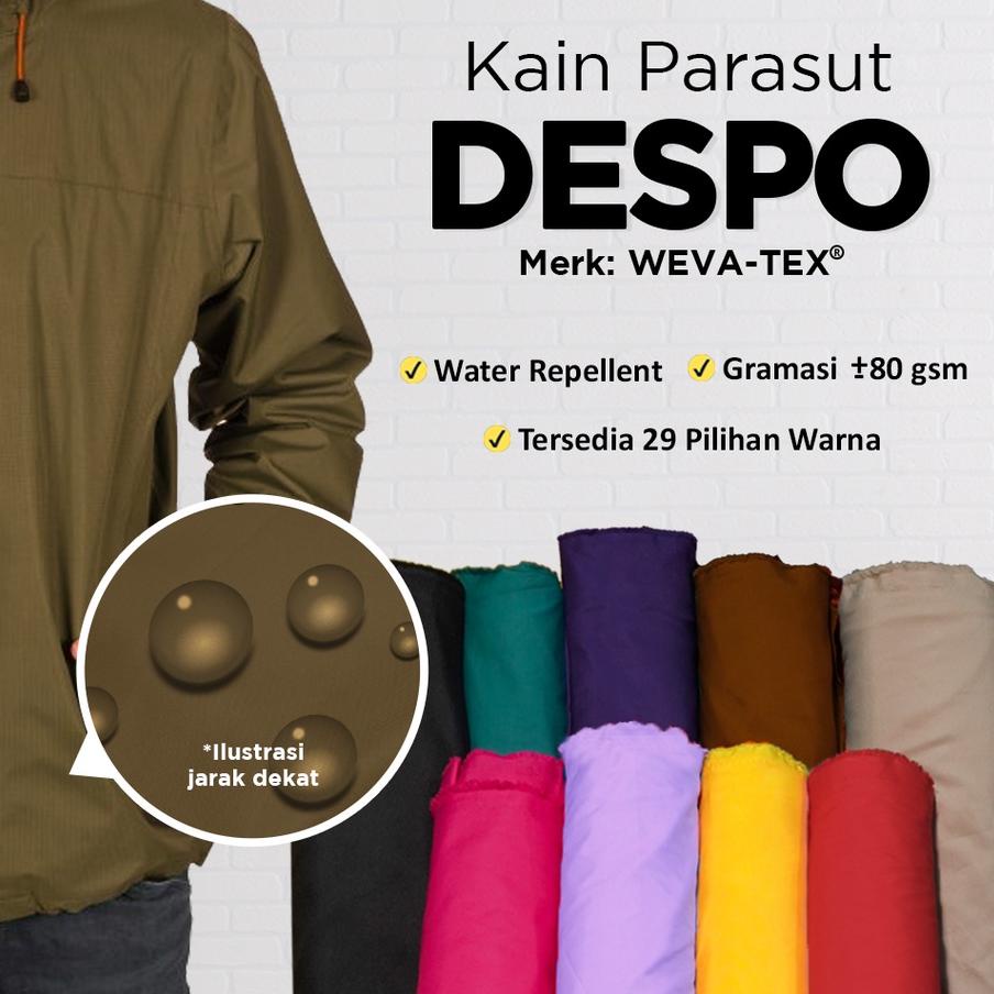 Jual Bahan Kain Parasut Despo Bahan kain Jaket Waterproof Murah | Weva ...