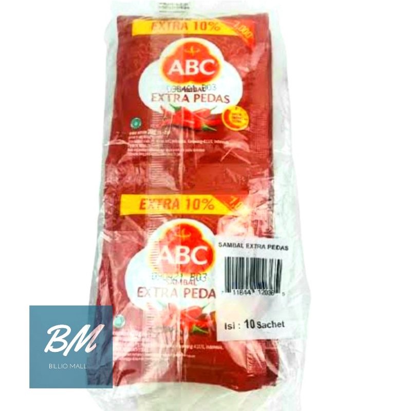 Jual Sambal ABC Extra Pedas 10 Sachet 18 gr / ABC Sambal Extra Pedas 10 ...