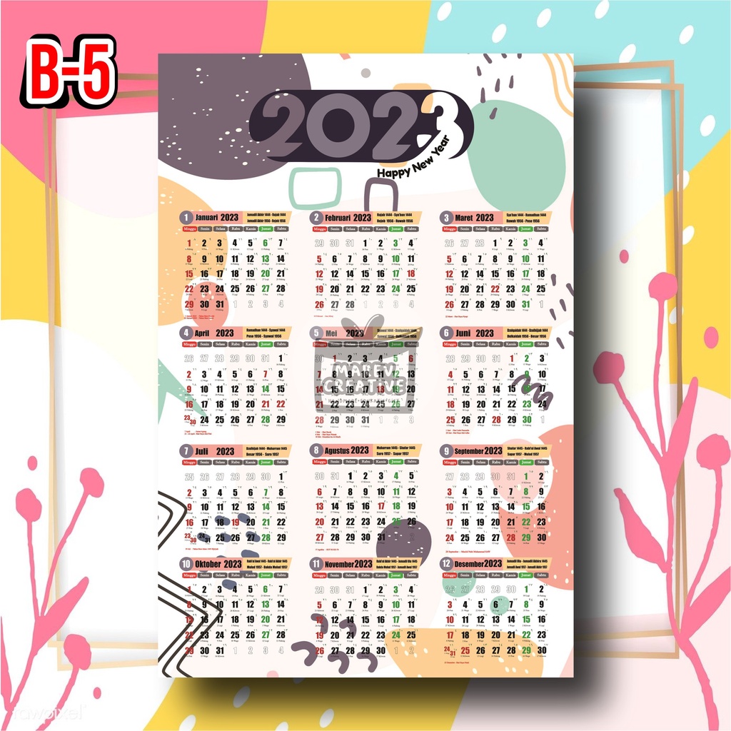 Jual Kalender 2023 : Kalender , Kalender 2023 aesthetic , Kalender ...