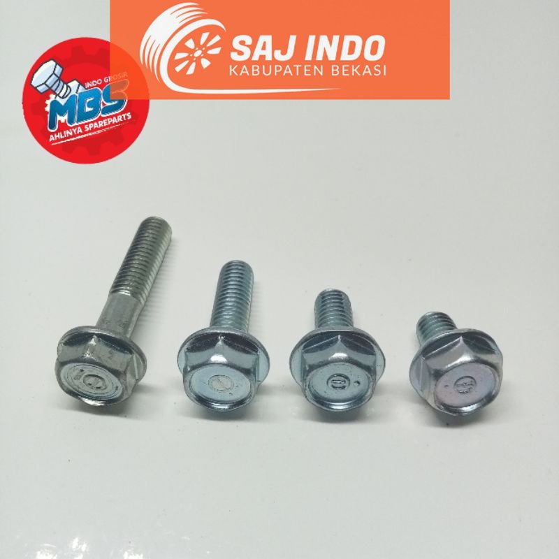 Jual BAUT 10 M6X10 M6X15 M6X20 M6X30 ORI FLANGE TOPI PANJANG 1cm 1,5cm 2cm 3cm | Shopee Indonesia