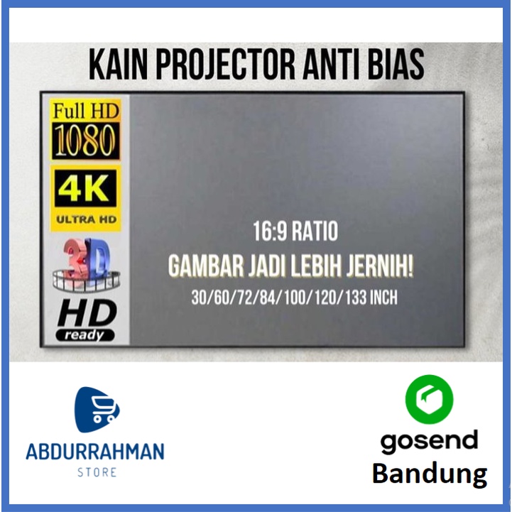 Jual Kain Layar Tancap Wall Screen HD 4K Proyektor Projektor Anti Light ...