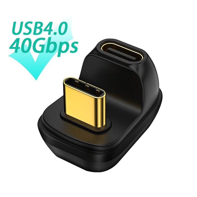 Jual 180 Degree U Adapter Converter USB 4.0 Type C Female to Male ...