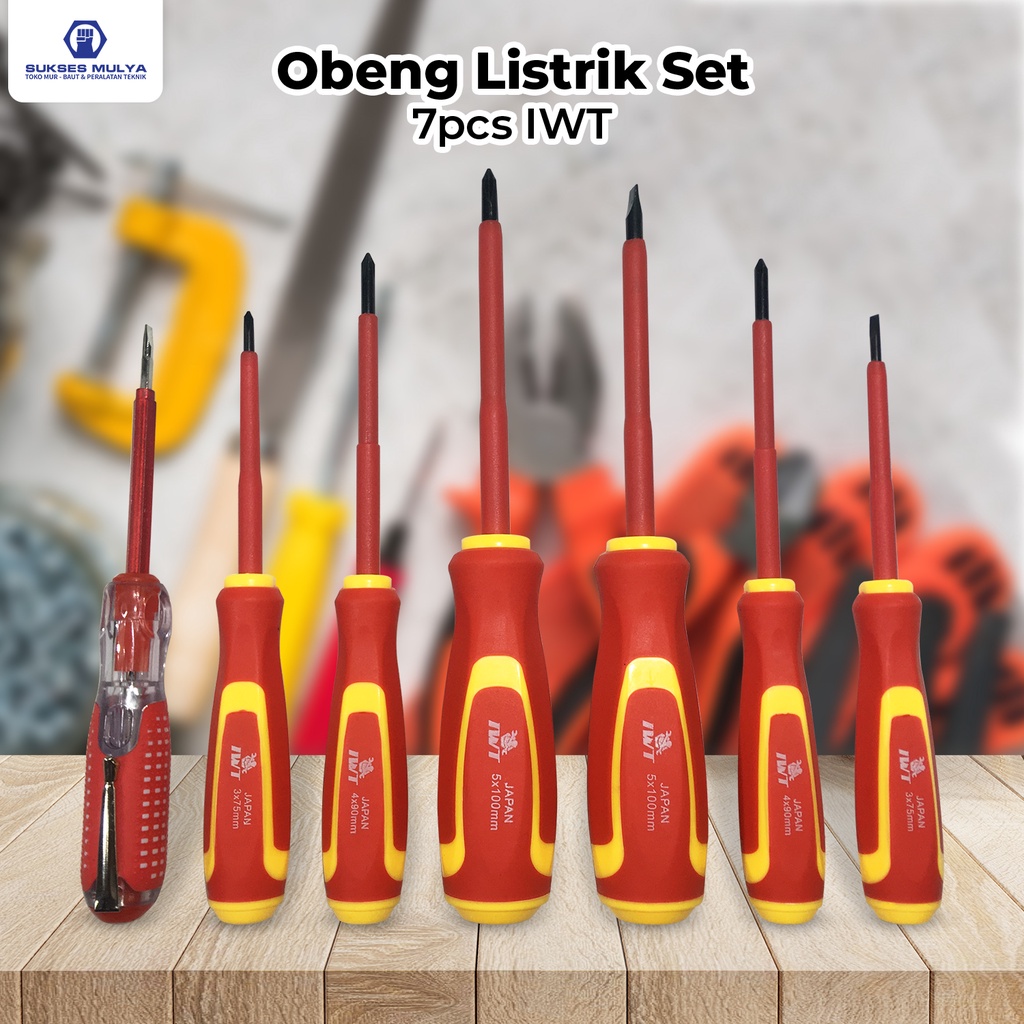 Jual Obeng Listrik Set 7 pcs IWT Electro Screwdriver Set | Shopee Indonesia