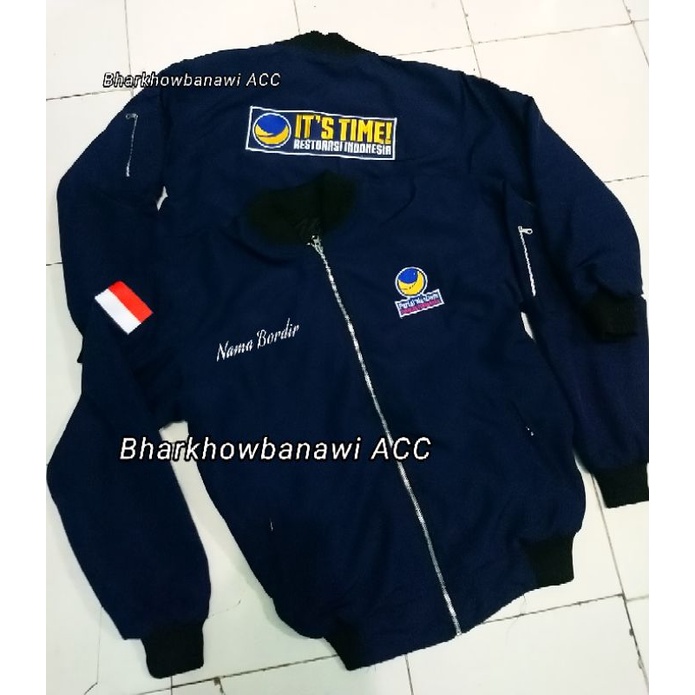 Jual JAKET BOMBER PARTAI NASDEM ITS TIME RESTORASI INDONESIA FREE ...