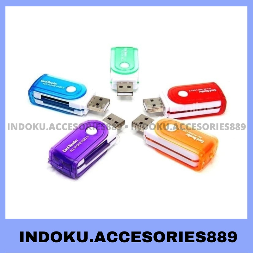 Jual Card reader 4 slot 4in1 / cardreader putar 4in1 multi memory converter | Shopee Indonesia