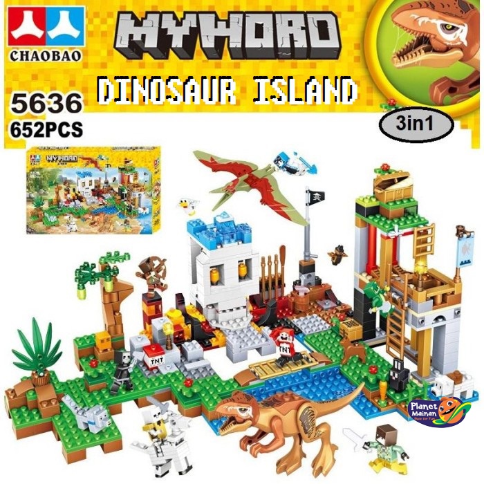 Jual BRICK MY WORLD MINECRAFT DINOSAUR ISLAND SET 3 IN 1 CHAOBAO 5636 ...