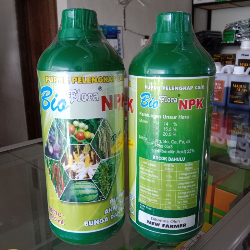 Jual Pupuk Pelengkap Cair Bio Flora NPK. Isi 1 Liter | Shopee Indonesia