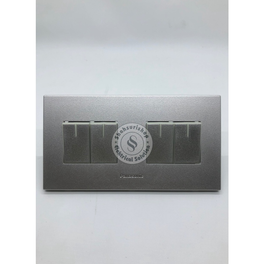 Jual SAKLAR ISI 4 PANASONIC 2 GANG SILVER STYLE WESJP78049MWS | Shopee ...