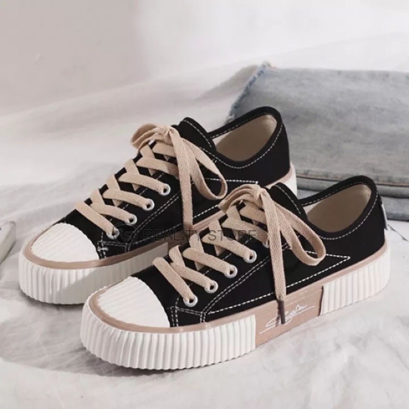 Jual Sepatu Sneakers Kanvas Wanita Import Korean Style Hyun Jae ...