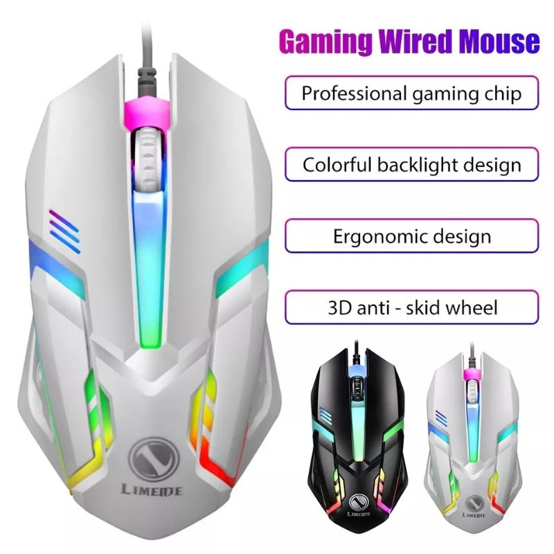 Jual Mouse Gaming Murah LED RGB 1000 DPI - M618 - Black | Shopee Indonesia