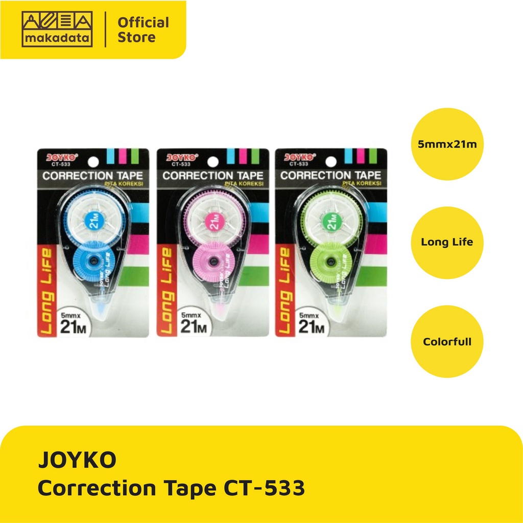 Jual STIPO KERTAS / TIP-EX / CORRECTION TAPE JOYKO CT-533 MURAH ...