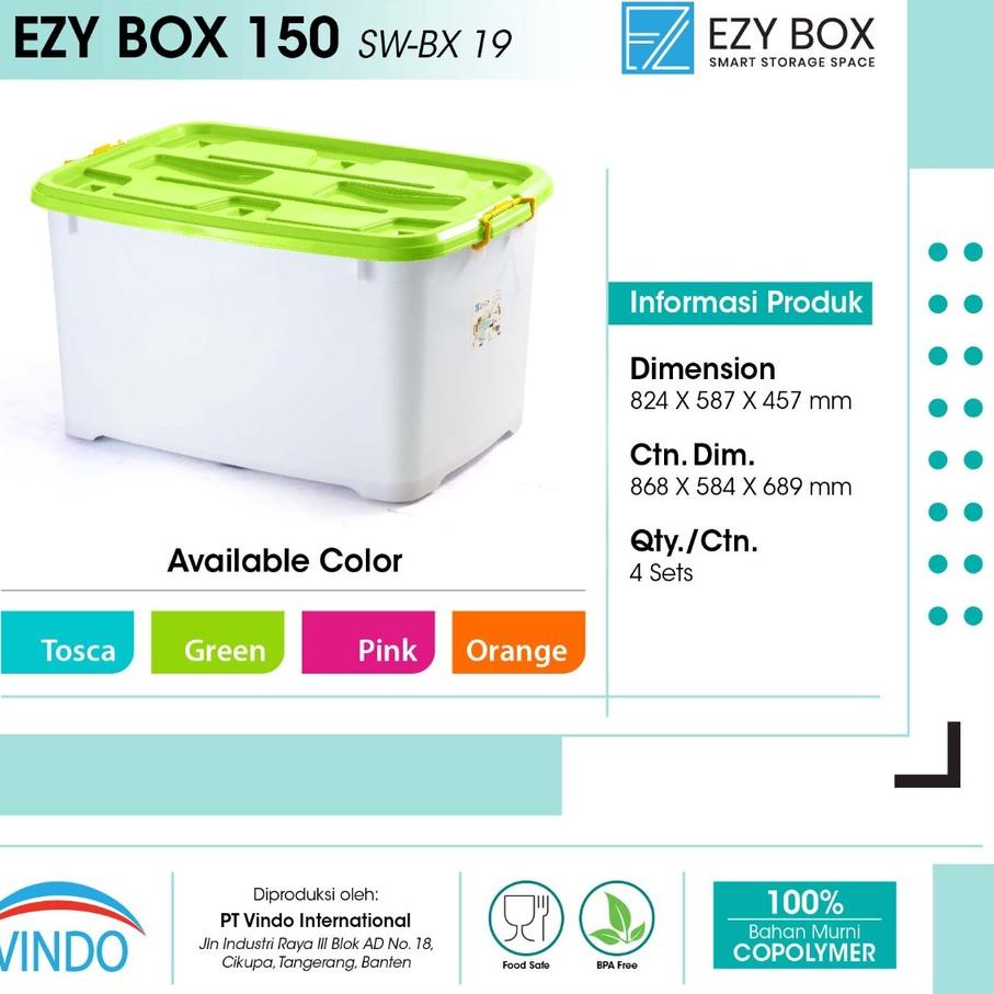 Jual SNT121 Ezy Box Container Box Plastik 130 Liter Kotak Penyimpanan ...