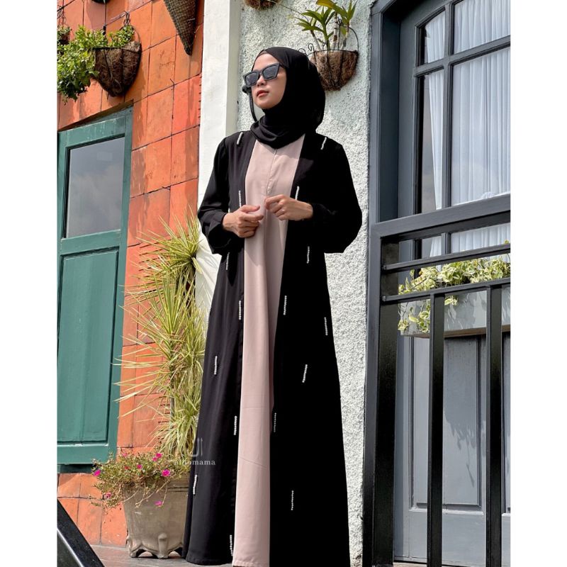 Jual Abaya outer New Jet black ory | Shopee Indonesia