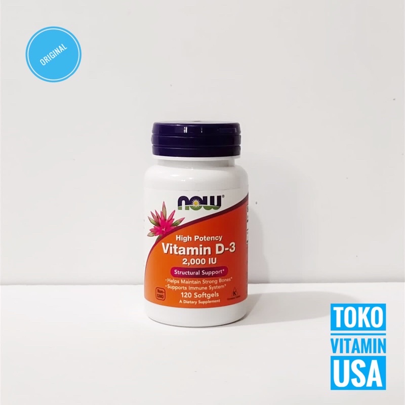 Jual Now Foods Vitamin D3 2000IU 120 Softgels Now Vitamin D3 2000 iu | Shopee Indonesia