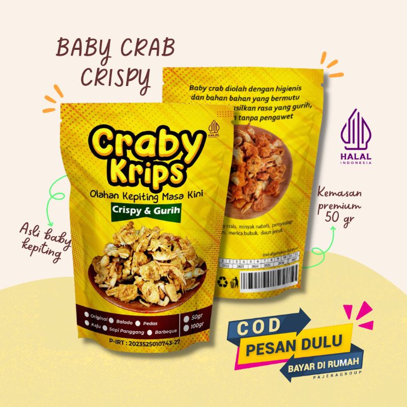 Jual BABY CRAB PREMIUM CRABY CRIPS JUMBO KEMASAN 50 GR | Shopee Indonesia