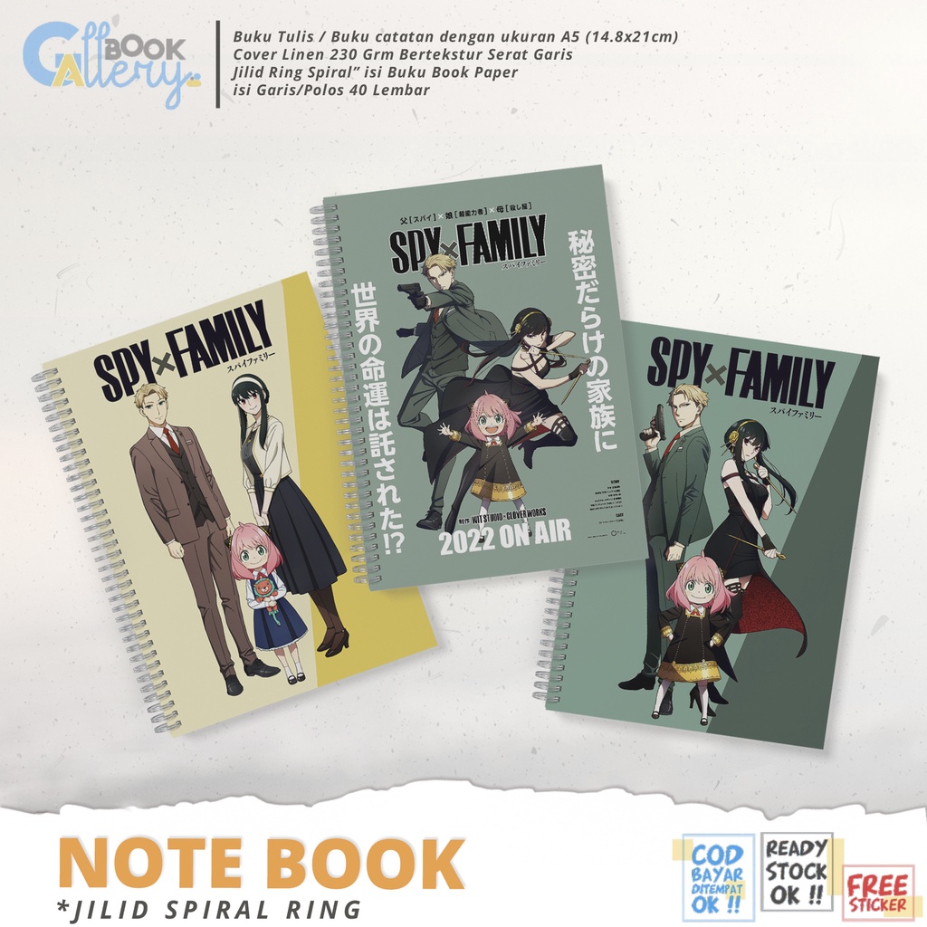 Jual [SP] Buku Tulis / Buku Catatan / Note book Anime SPY x FAMILY ...