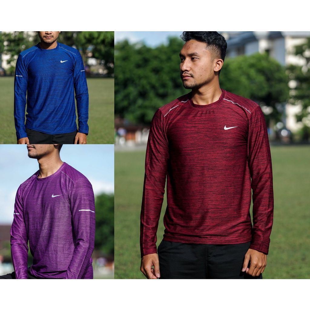 Jual KAOS OLAHRAGA LENGAN PANJANG PRIA 01 RUNNING GYM TENNIS ATLETIK ...