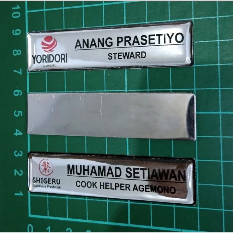 Jual RESIN STAINLESS NAMETAG, NAMA DADA, PAPAN NAMA, PIN NAMA, NAME TAG ...