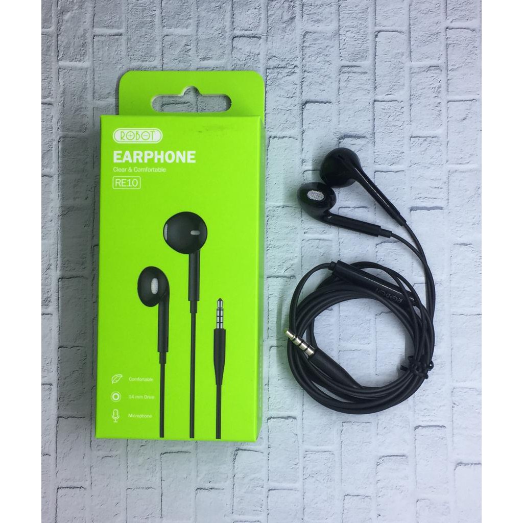 Jual Headset ROBOT RE10 Wired Earphone Bass Original | Shopee Indonesia