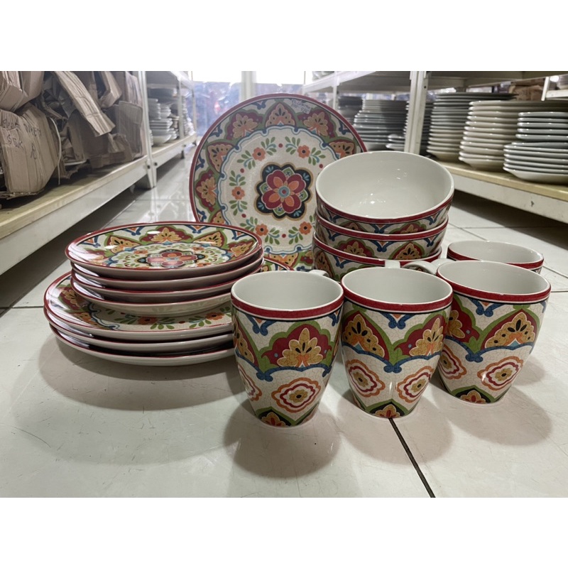 Jual dinner set sango kb 16 pcs + bubble wrap | Shopee Indonesia