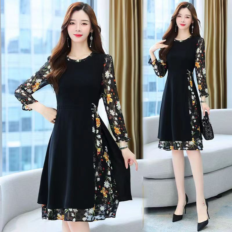 Jual Midi Dress Hitam Korean Style Wanita / Black Dress Jahitan Lengan ...