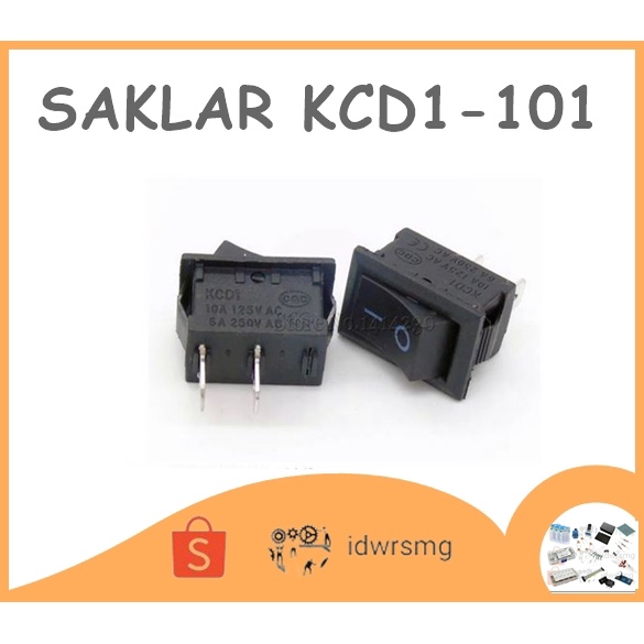 Jual KCD1-101 Rocker Switch SPST 6A 250V 2pin Saklar on off Hitam ...