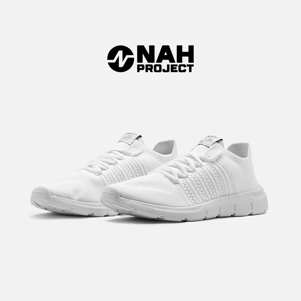 Jual NAH Project - Sepatu Sneakers Pria Unisex Flexknit V3.0 All White ...