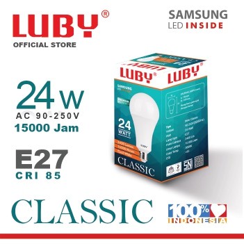 Jual Lampu LED LUBY Classic 3W 5W 7W 9W 12W 15W 18W 24W 30W Watt Bohlam Bulb cahaya putih Cool ...
