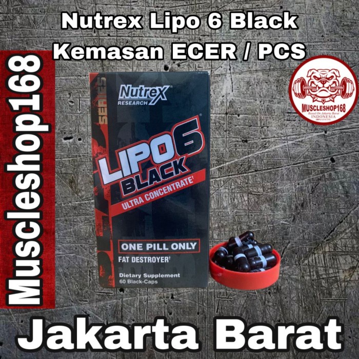 Jual Nutrex Lipo 6 Black UC 60 caps fatburner pembakar lemak hydroxycut ...