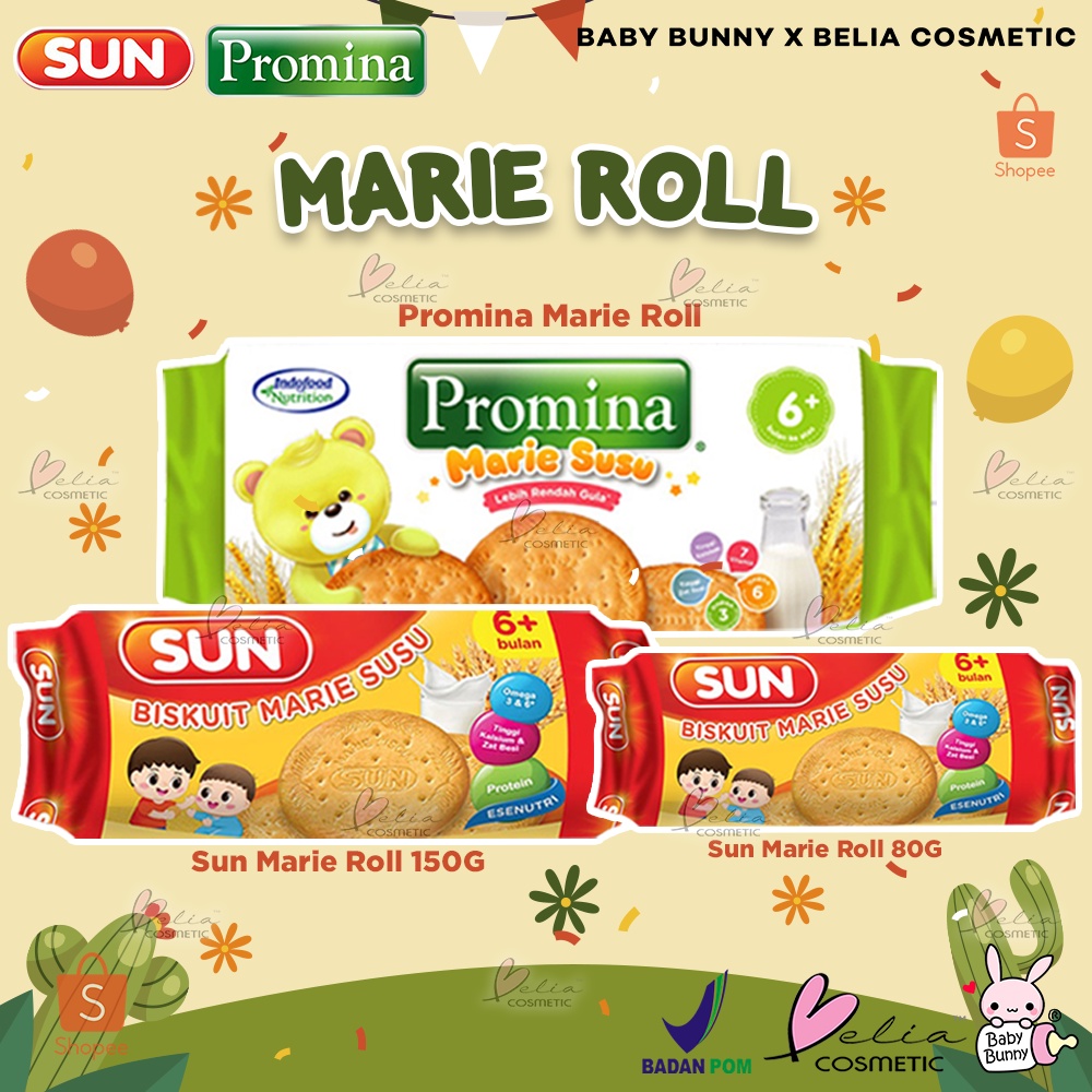 Jual BELIA PROMINA SUN Marie Roll Series | Marie Susu | Biskuit | Roti ...