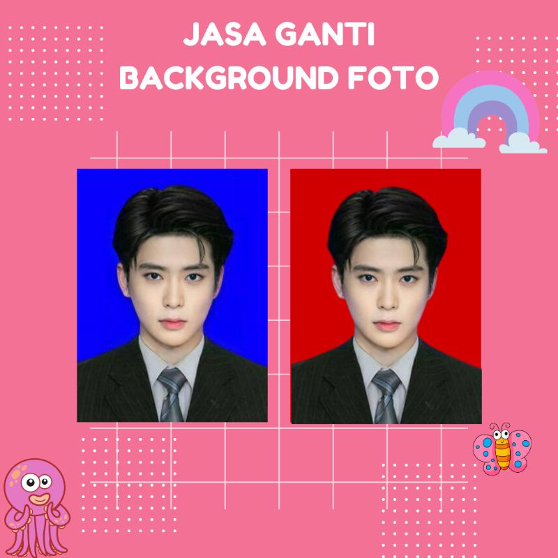 Jual Jasa Ganti / Hapus Background Foto Merah Biru PAS FOTO IJAZAH ...