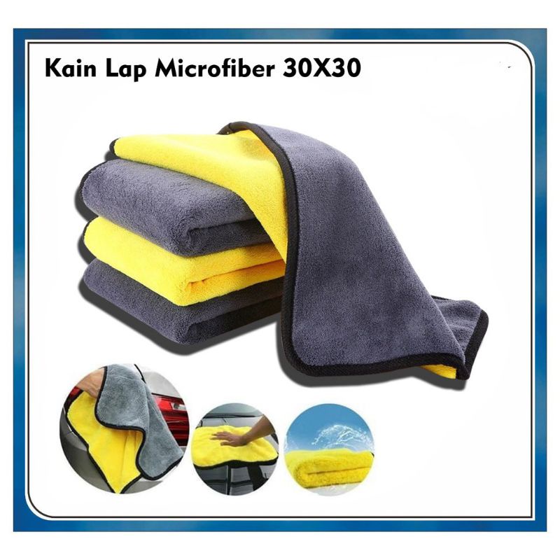 Jual Kain Lap Microfiber Serbaguna PREMIUM 30X30 2 Sisi Halus ...