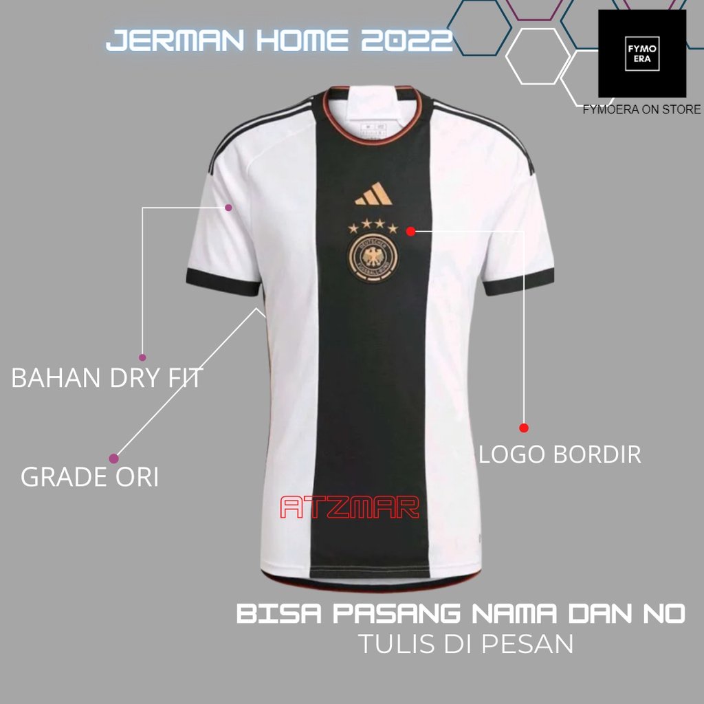 Jual jersey jerman piala dunia 2022 grade ori home away BAJU timnas negara germany terbaru qatar ...