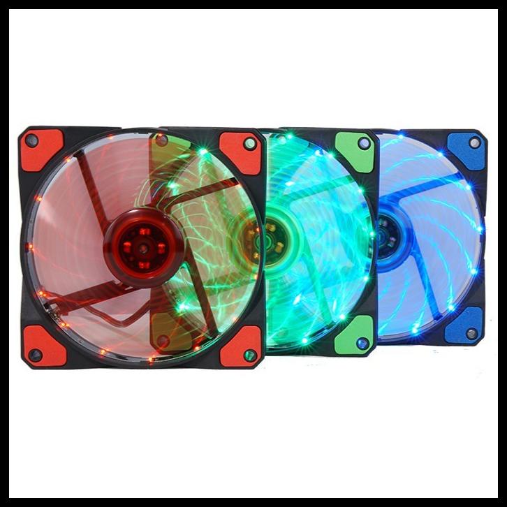 Jual Kipas Pc Fan Cpu Komputer Led 12Cm Merah Biru Hijau Nyk Fan Casing ...